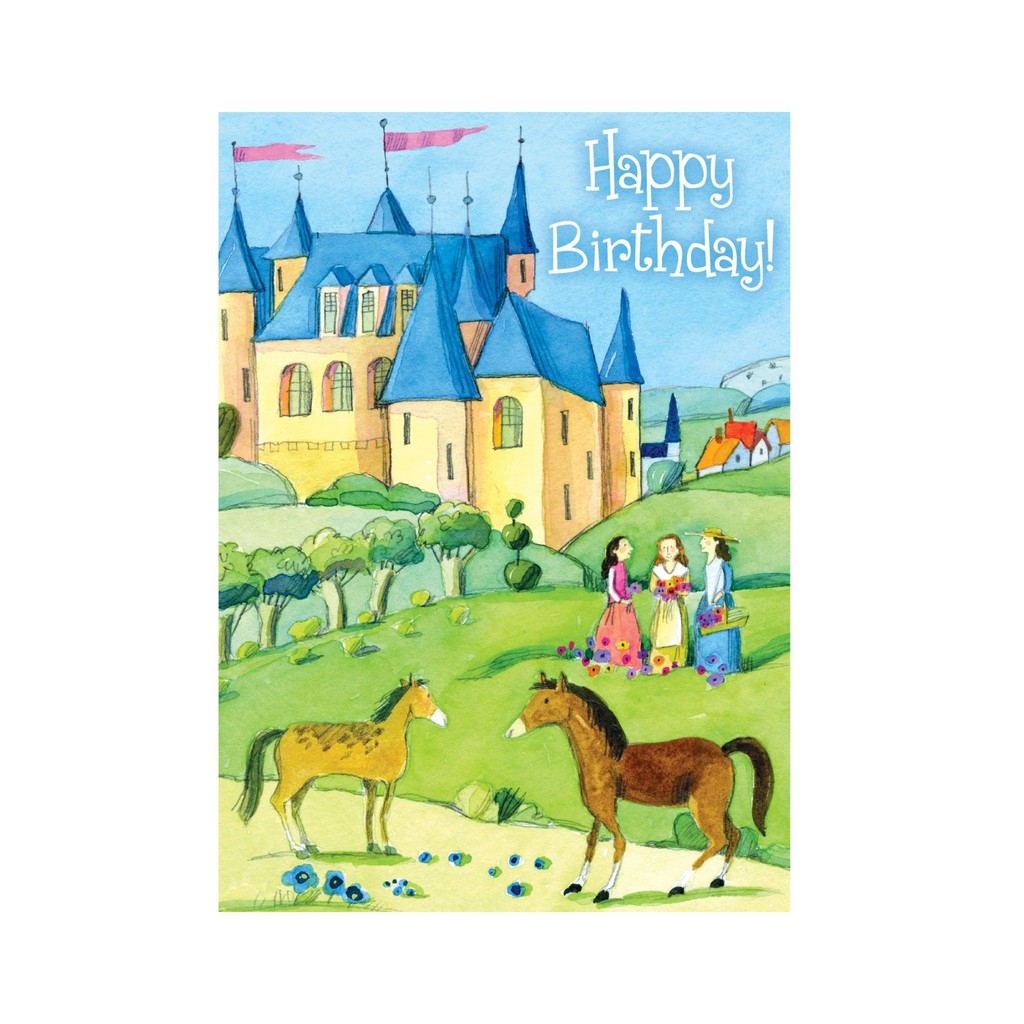 Eeboo Girls And Castle Birthday Card KIDOODLE