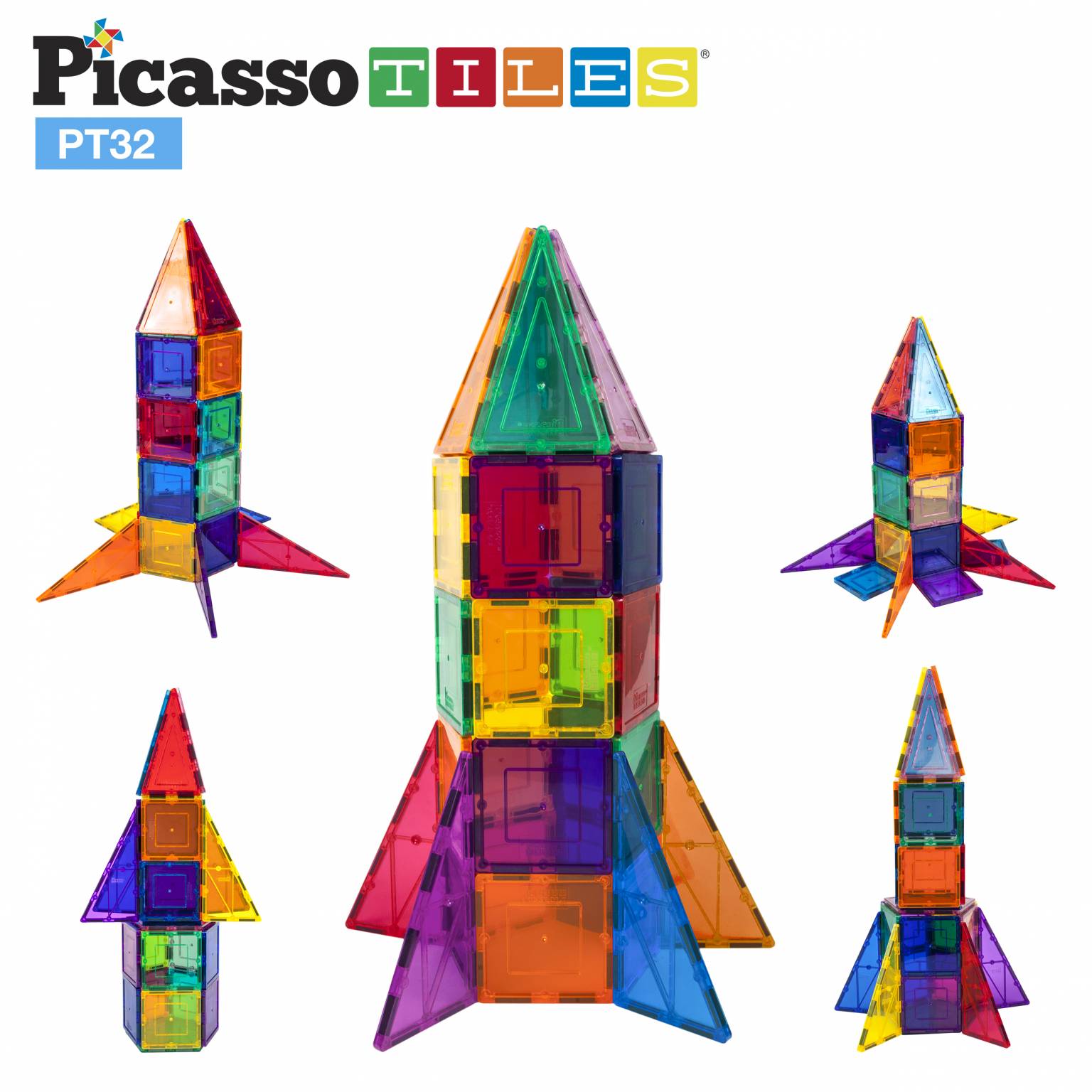 PICASSO TILES : 32PCS MAGNETIC BUILDING BLOCK SET – KIDOODLE