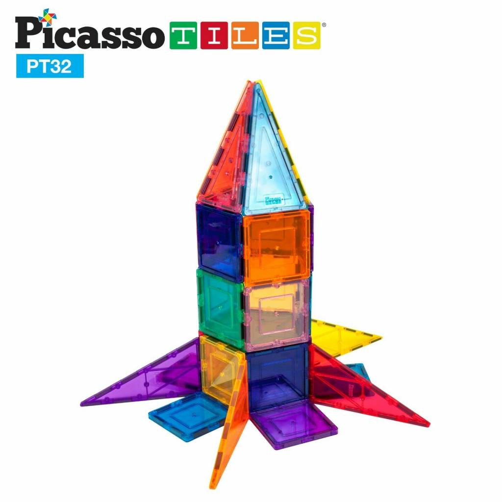 PICASSO TILES : 32PCS MAGNETIC BUILDING BLOCK SET – KIDOODLE