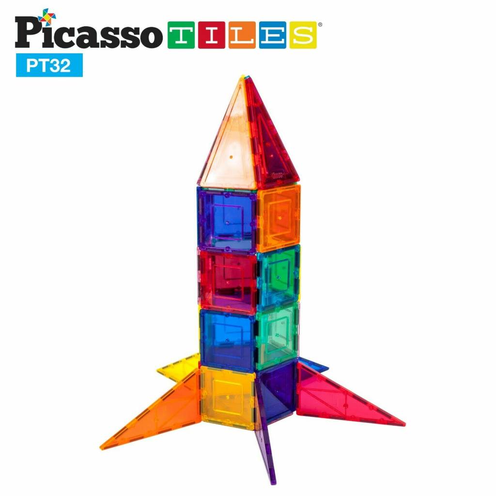 PICASSO TILES : 32PCS MAGNETIC BUILDING BLOCK SET – KIDOODLE